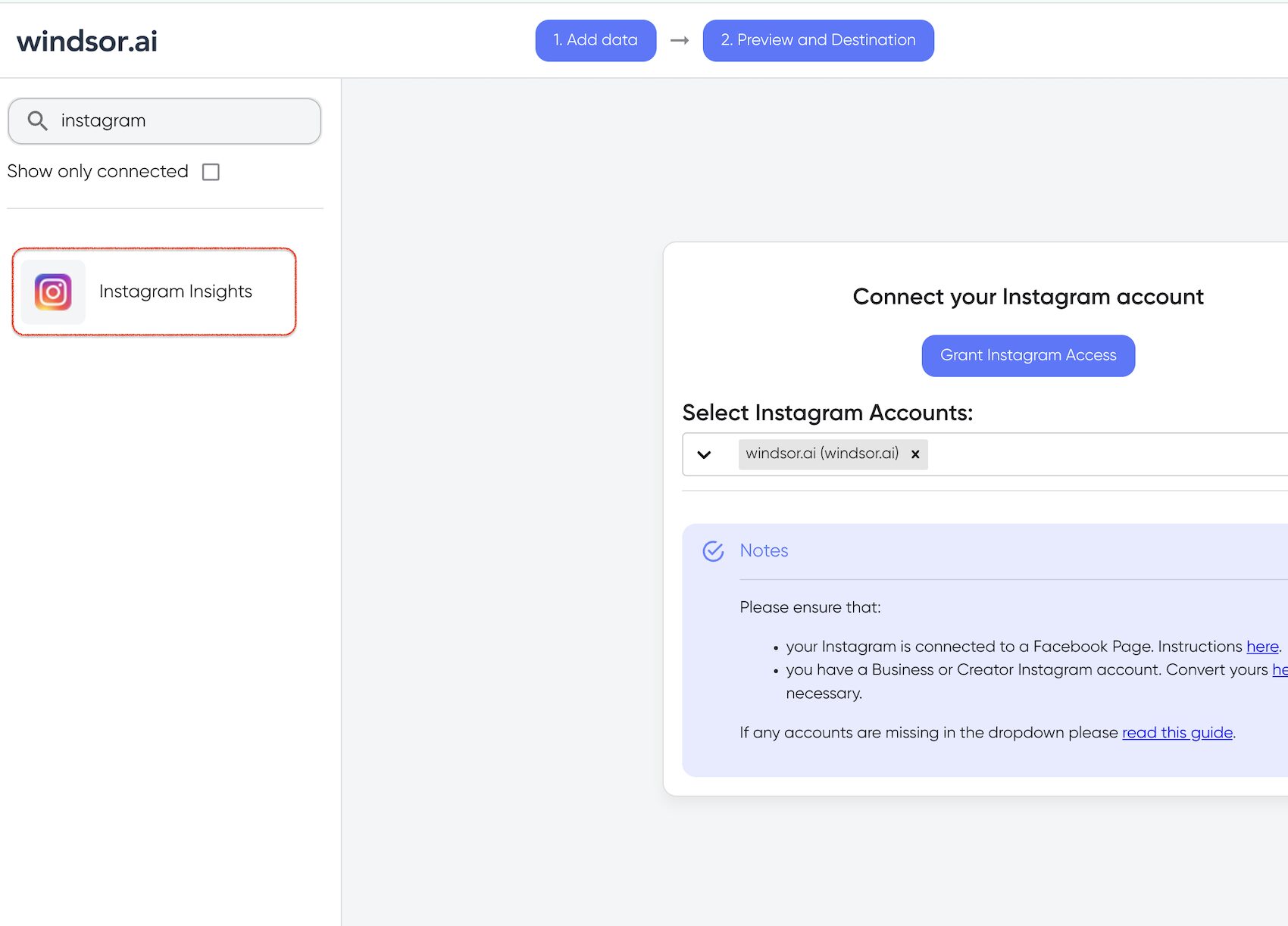 Connect Instagram to Looker Studio with no code | Windsor.ai