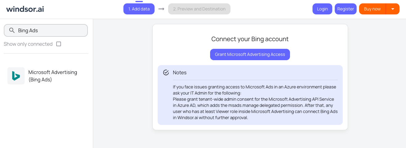 Bing Ads to Microsoft Excel | integrate via Windsor.ai